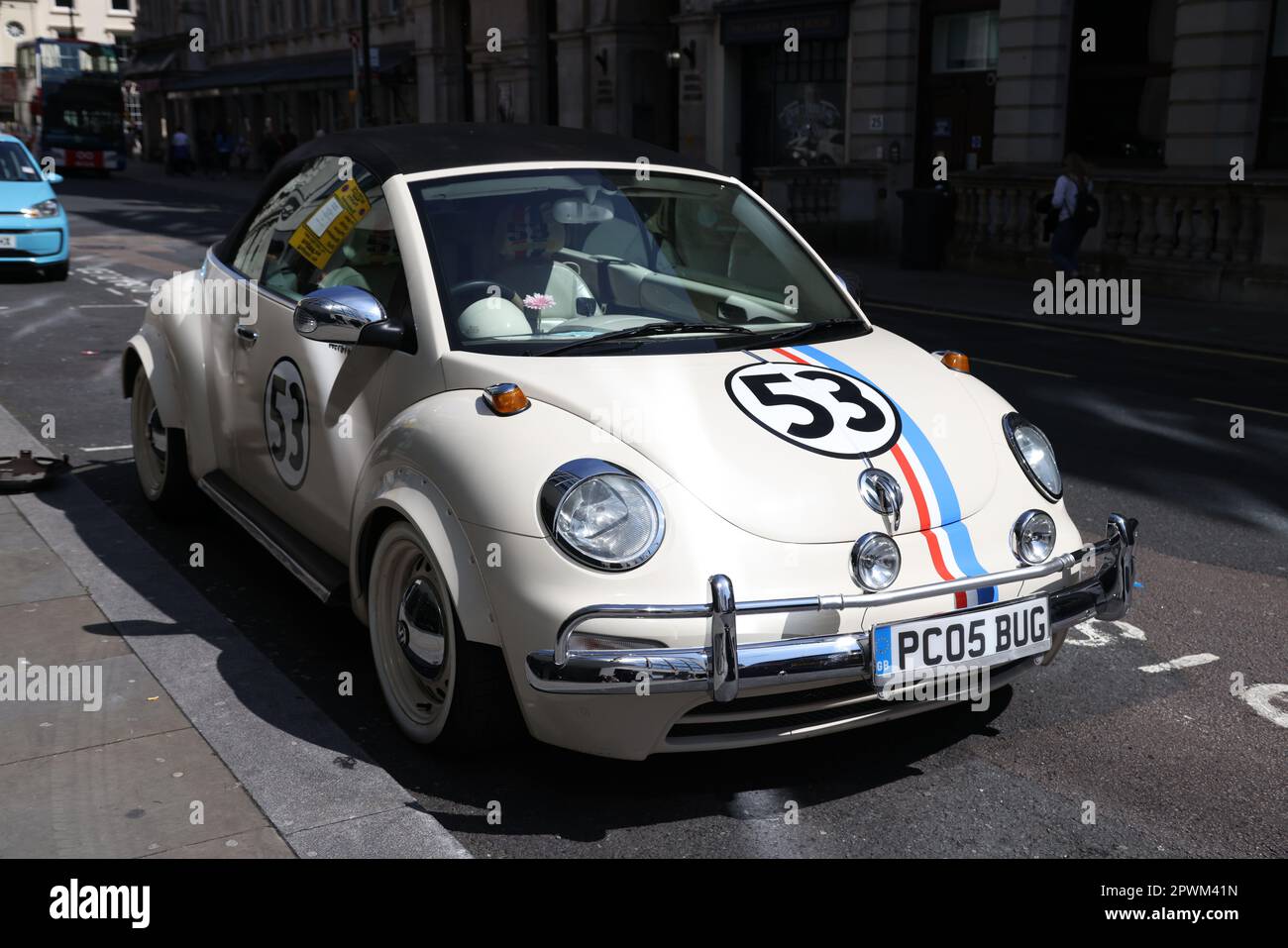 London, UK. 29th Apr, 2023. A VW beetle, made up to look like Herbie ...