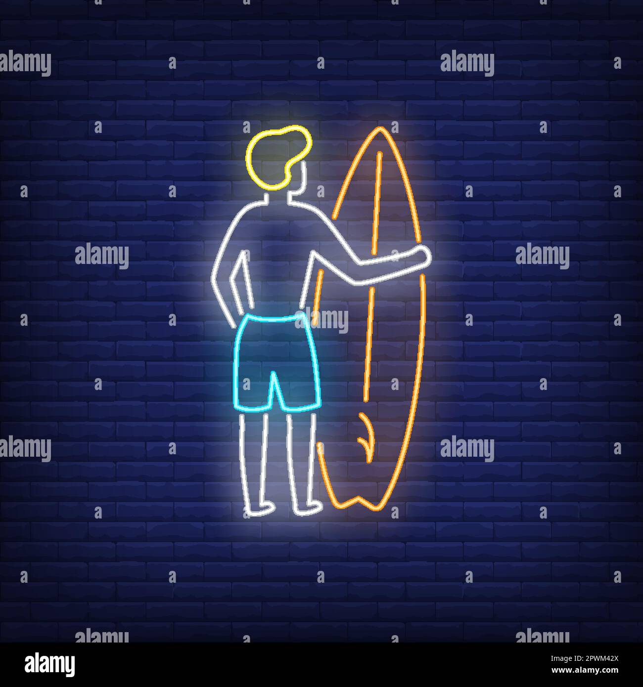 Surfer holding surfboard on Stock Vector Images - Alamy
