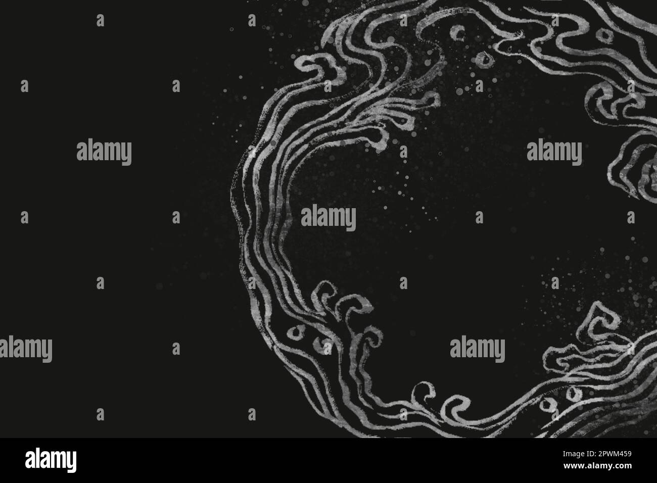Sea concept. Japanese abstract illustration in Edo period style with ...