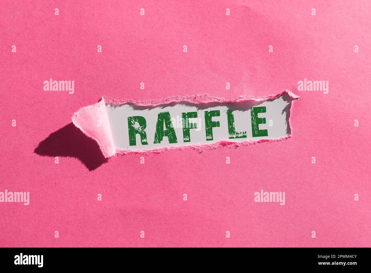 Text caption presenting Raffle, Business approach means of raising ...