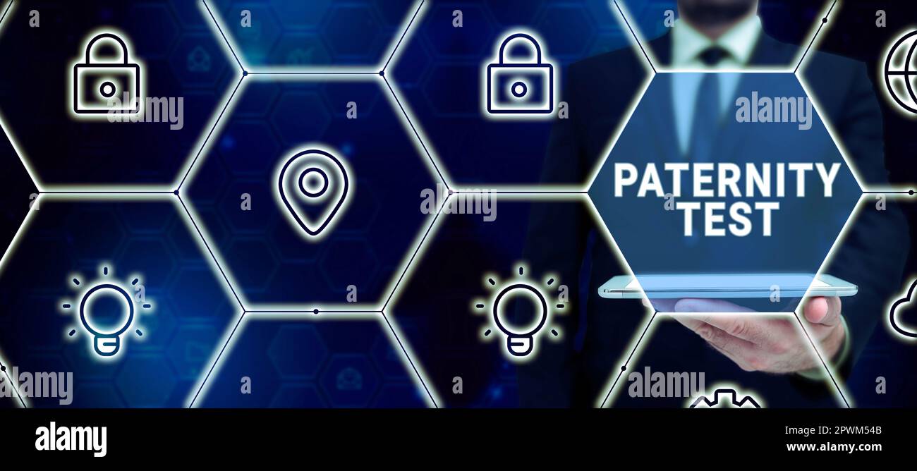 Conceptual display Paternity Test, Concept meaning a test of DNA to ...