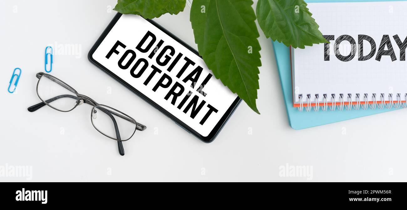 Text showing inspiration Digital Footprint, Word for uses digital ...