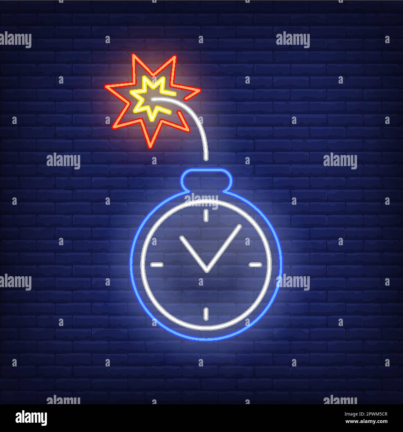 Timing bomb neon sign Stock Vector Image & Art - Alamy
