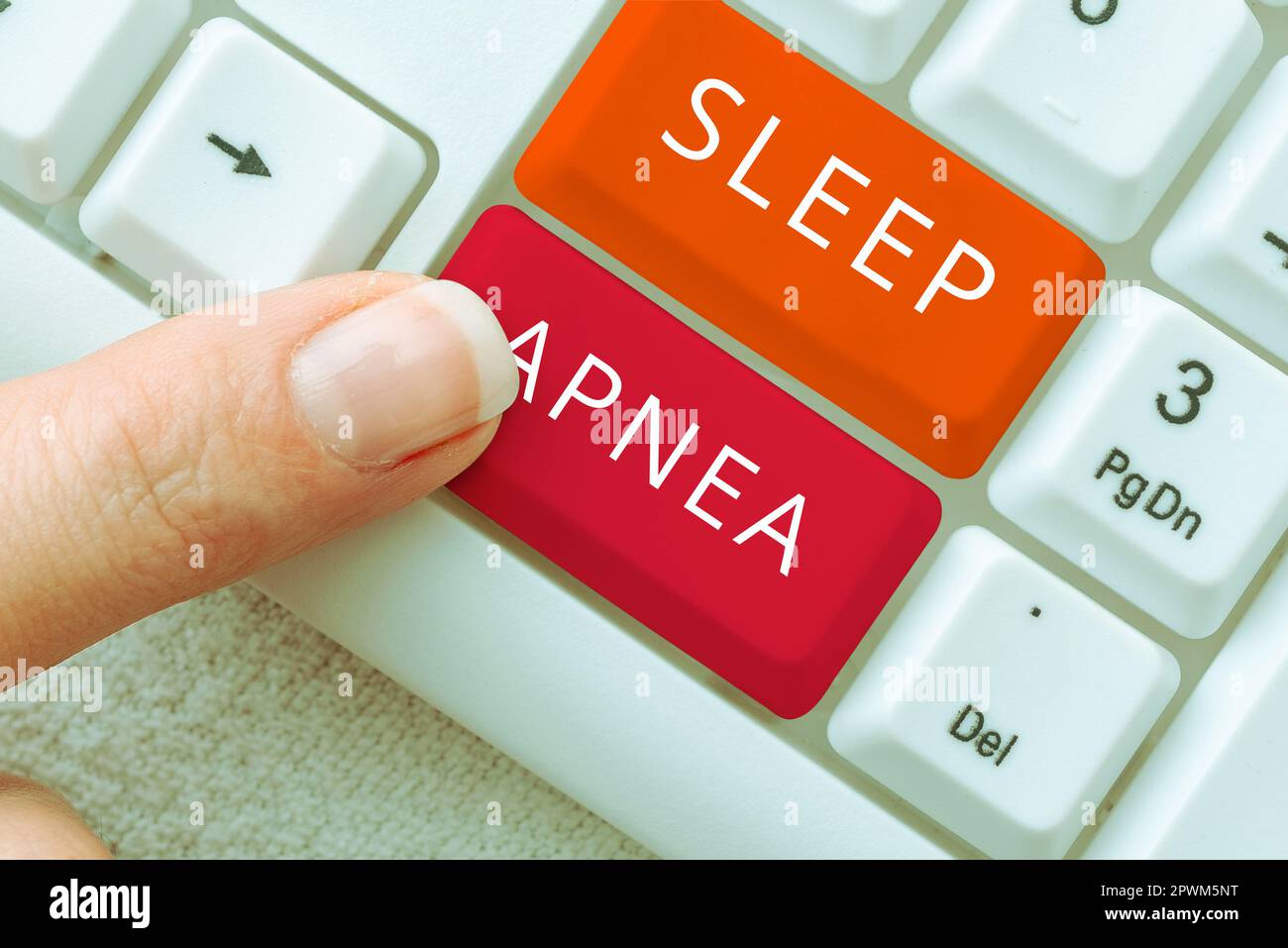 Text caption presenting Sleep Apnea, Word Written on The temporary ...