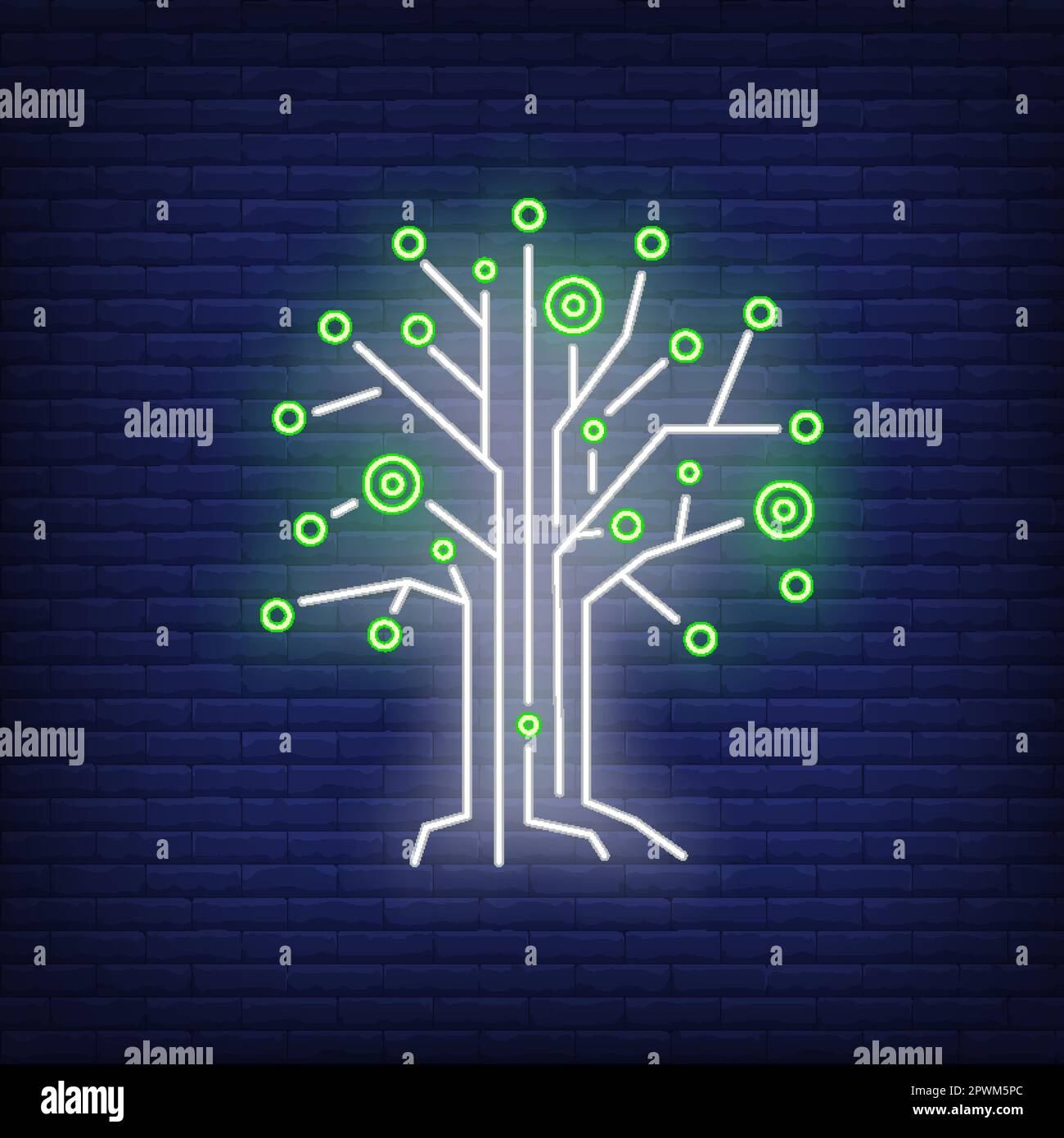 Network tree neon sign Stock Vector Image & Art - Alamy