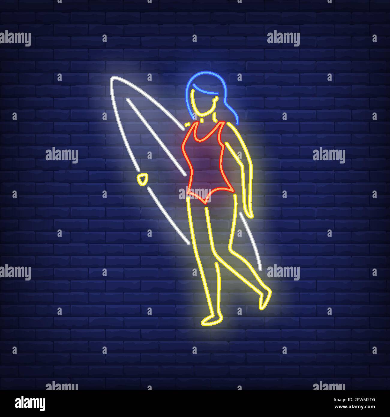 Woman carrying surf board Stock Vector Images - Alamy