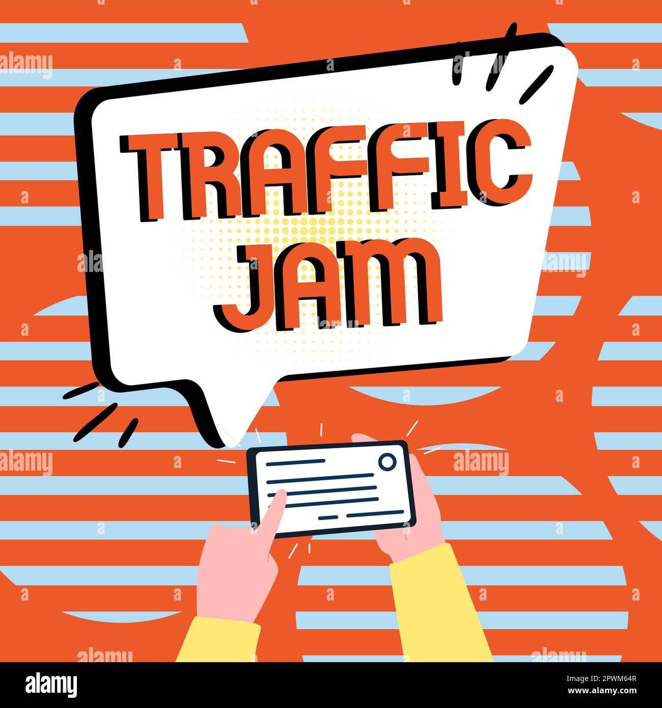 Conceptual display Traffic Jam, Word for a large number of vehicles ...