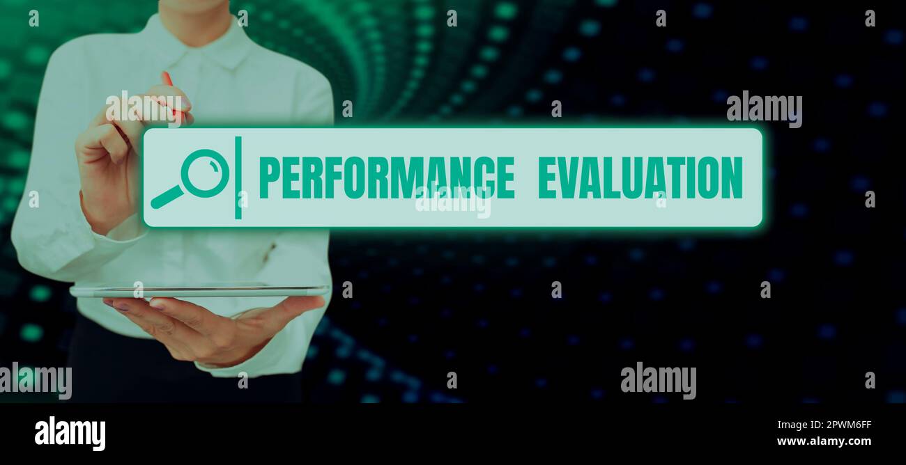 Hand writing sign Performance Evaluation, Internet Concept the ...