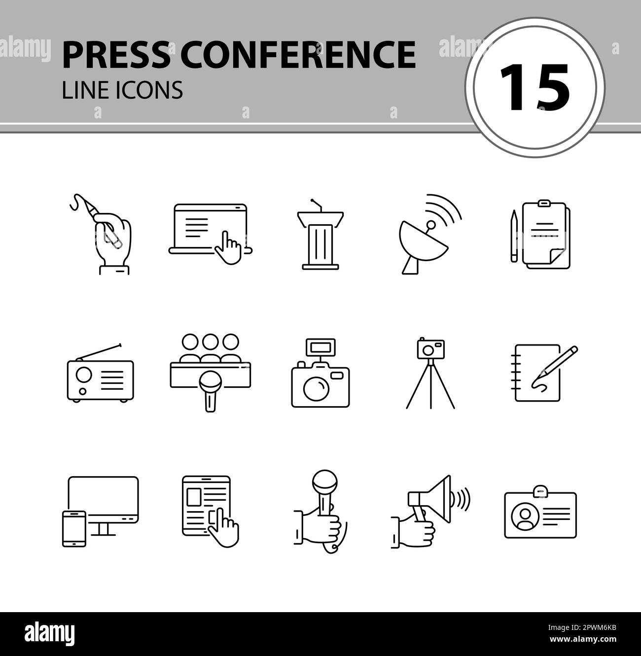 Press conference icons Stock Vector Image & Art - Alamy