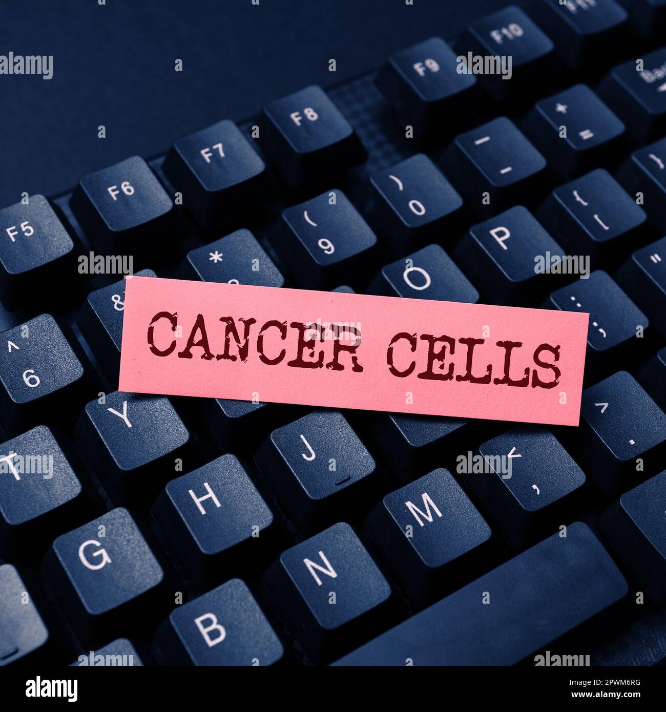 Sign displaying Cancer Cells, Internet Concept forming solid tumors or ...