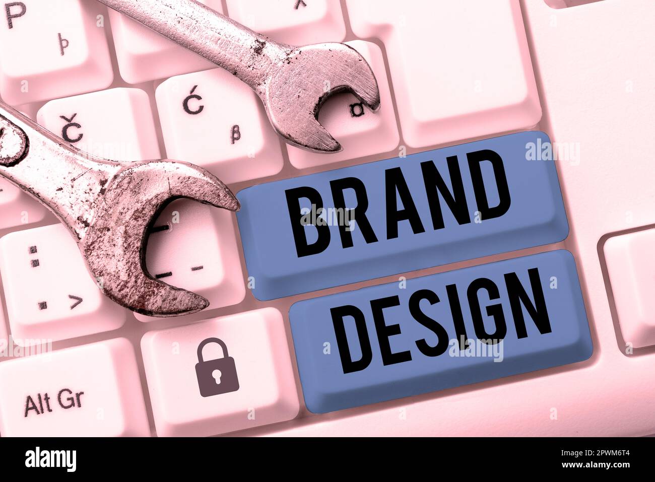 Text caption presenting Brand Design, Concept meaning visual elements ...