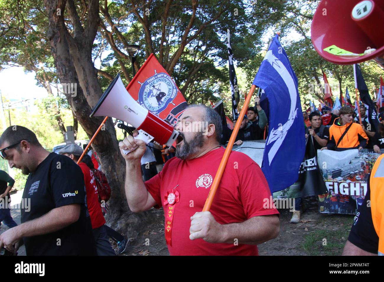 Sydney, Australia. 1st May 2023. Workers from unions, socialists and ...
