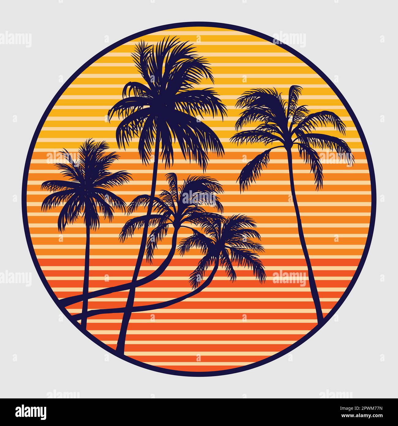 Ocean and beach panoramic landscape design. Editable, resizable, EPS 10 ...
