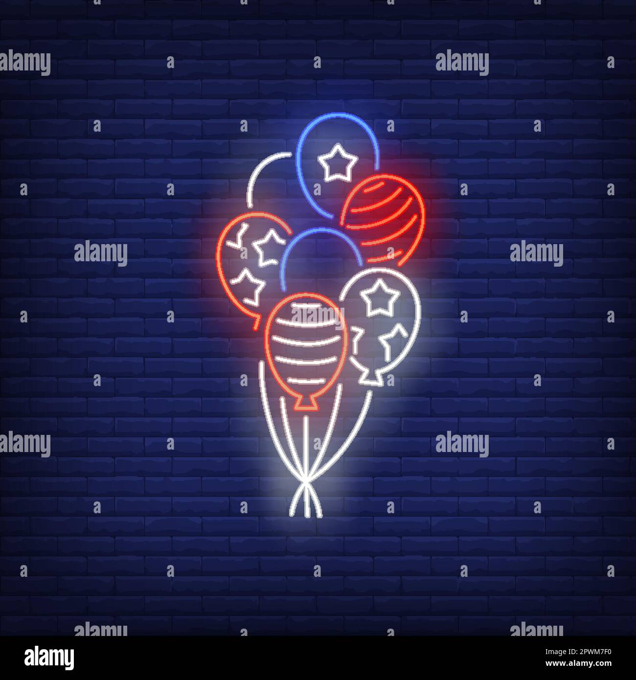 USA flag balloons neon sign Stock Vector Image & Art - Alamy