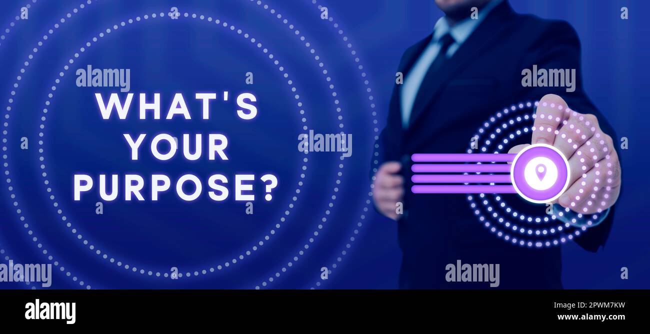 Conceptual display What's Your Purpose, Word for question to find out ...