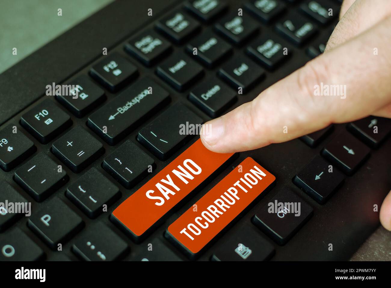 Text sign showing Say No To Corruption, Word Written on Introducing ...