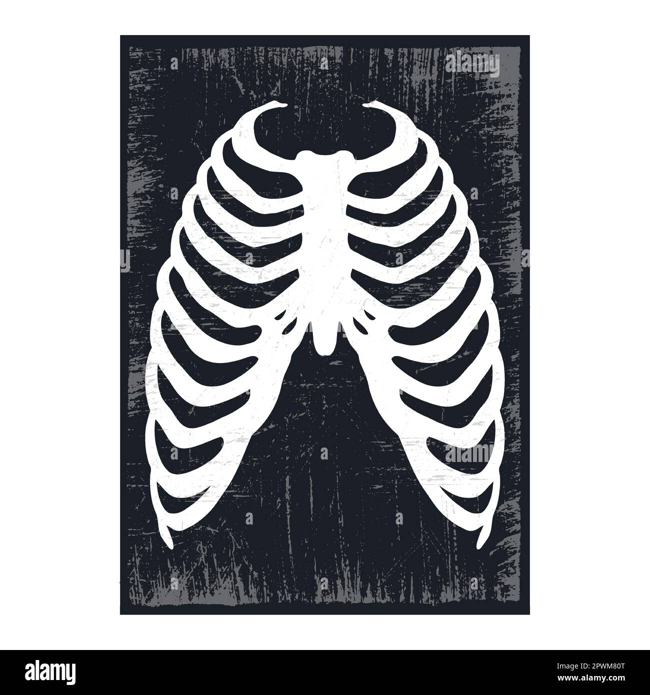 Skull and bone poster design with grunge texture style. Editable ...