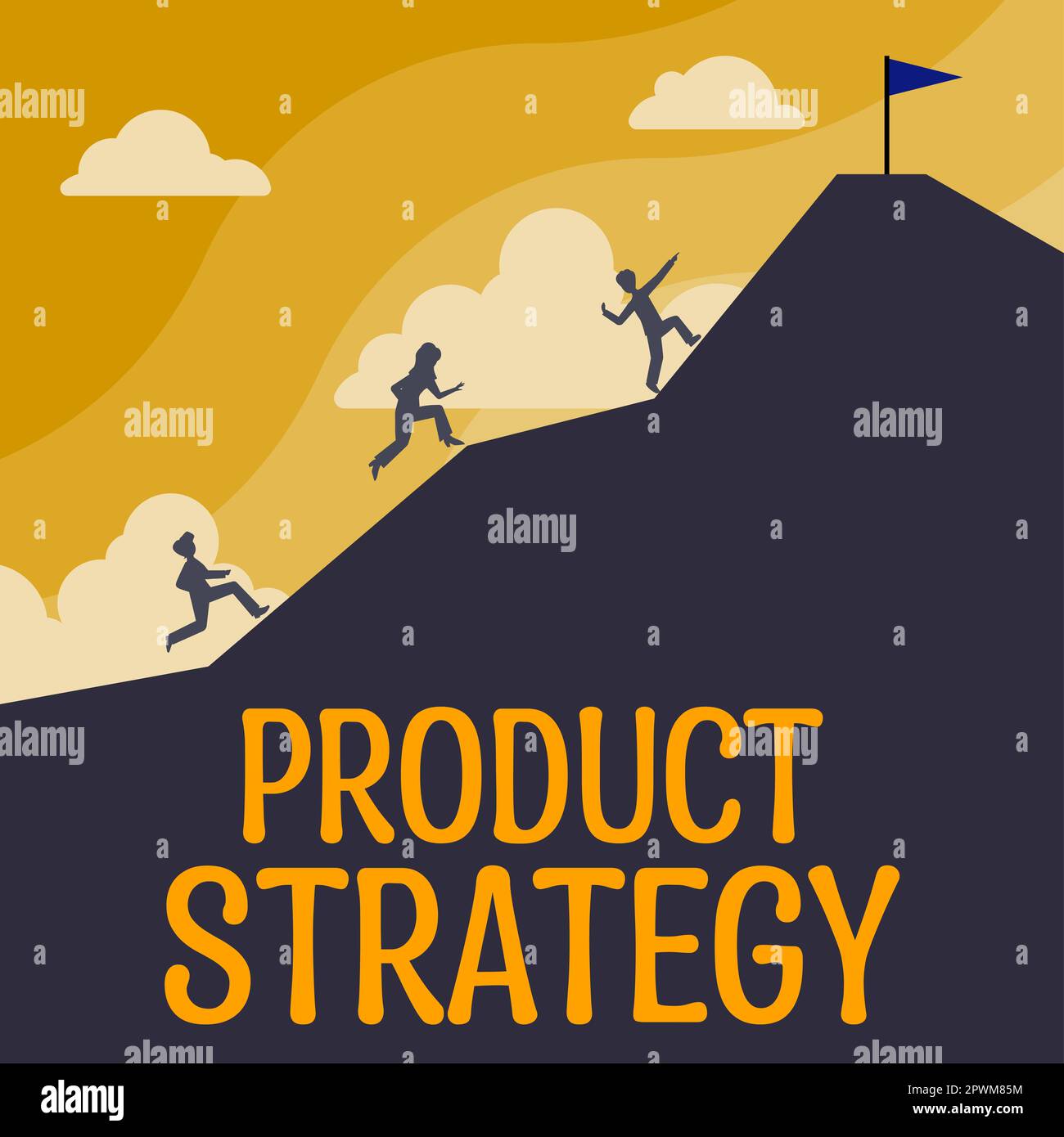 Conceptual caption Product Strategy, Business showcase long term plan ...