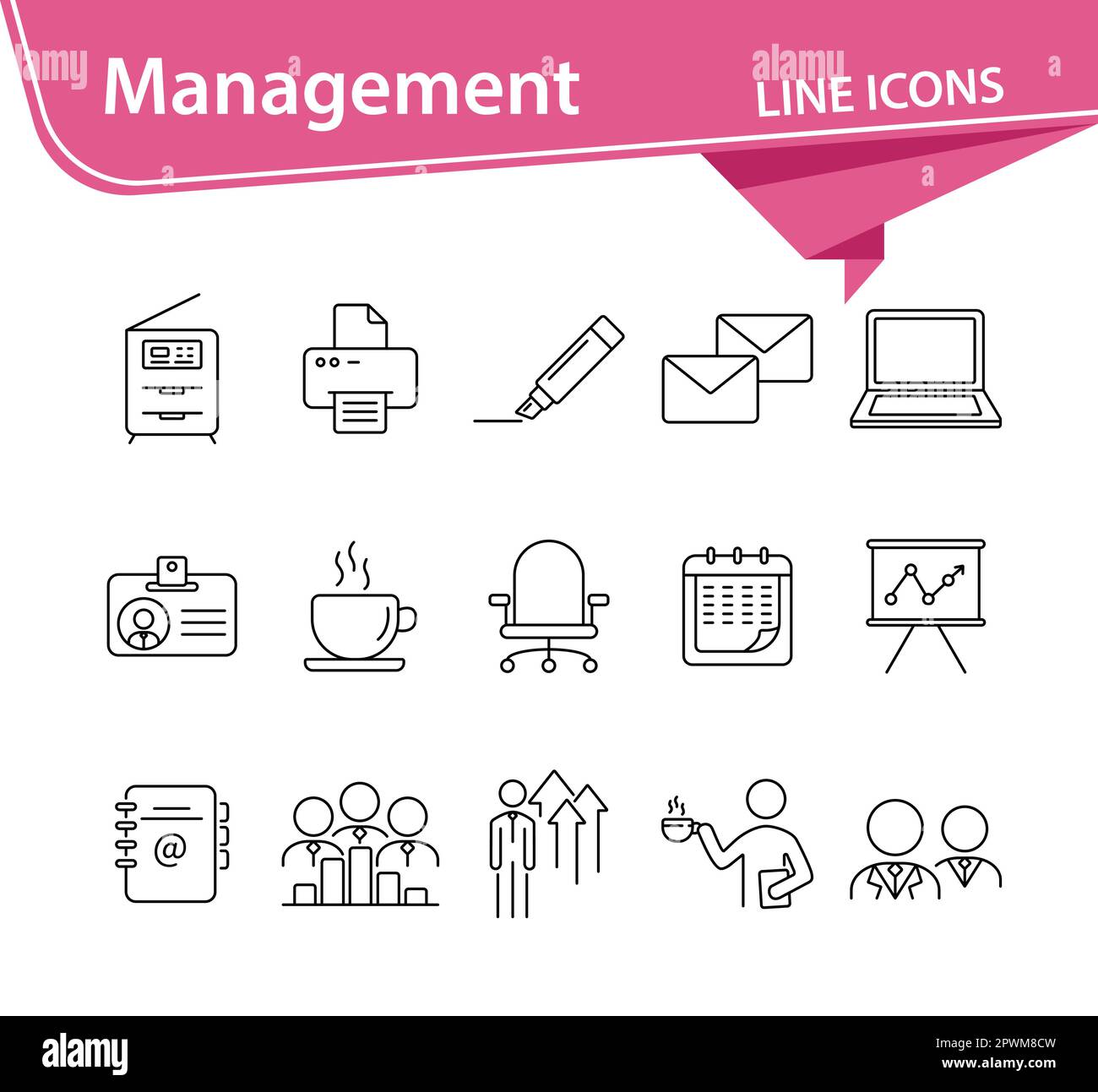 Management icon set Stock Vector Image & Art - Alamy
