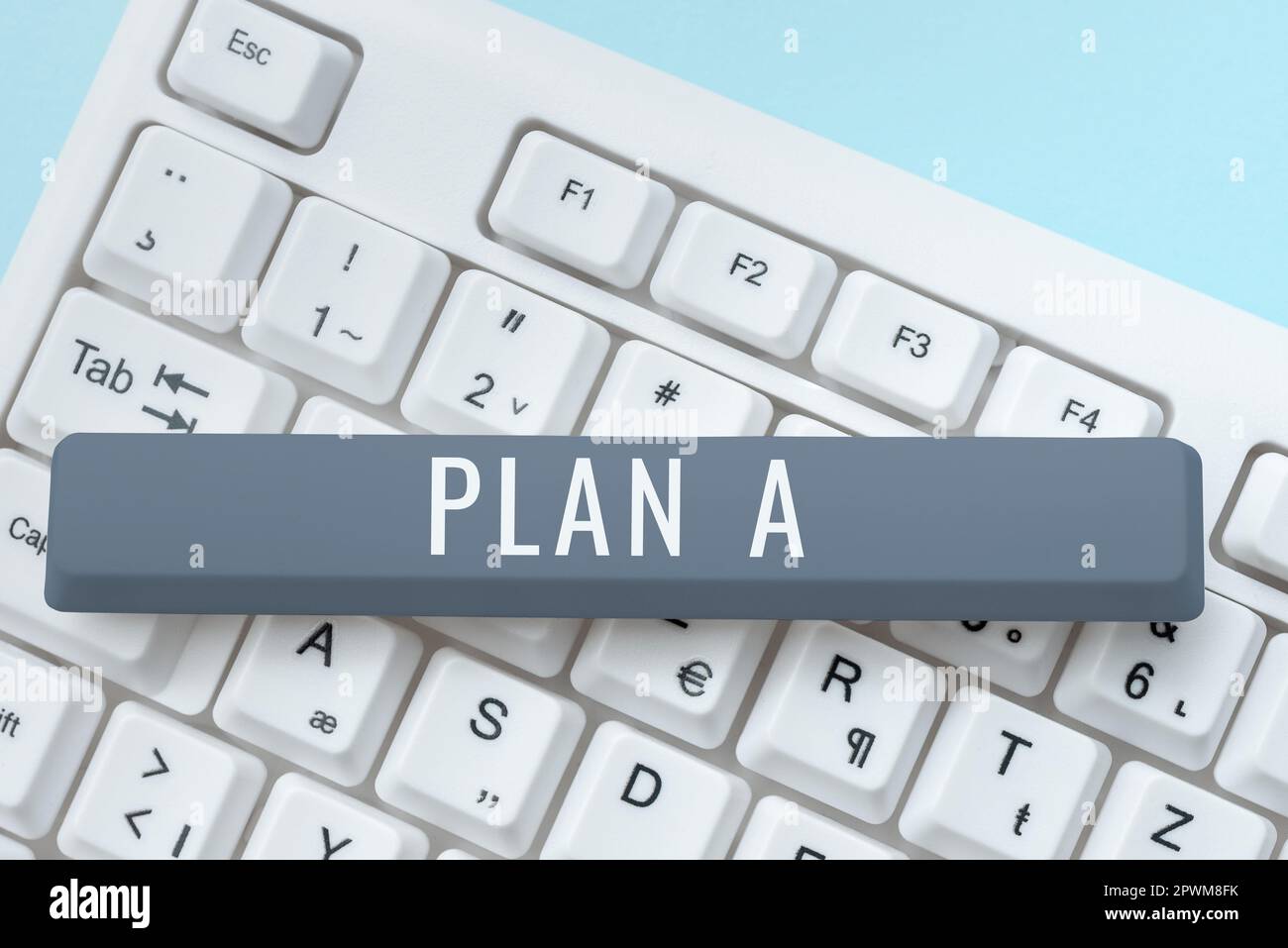Text caption presenting Plan A, Concept meaning ones original plan or ...