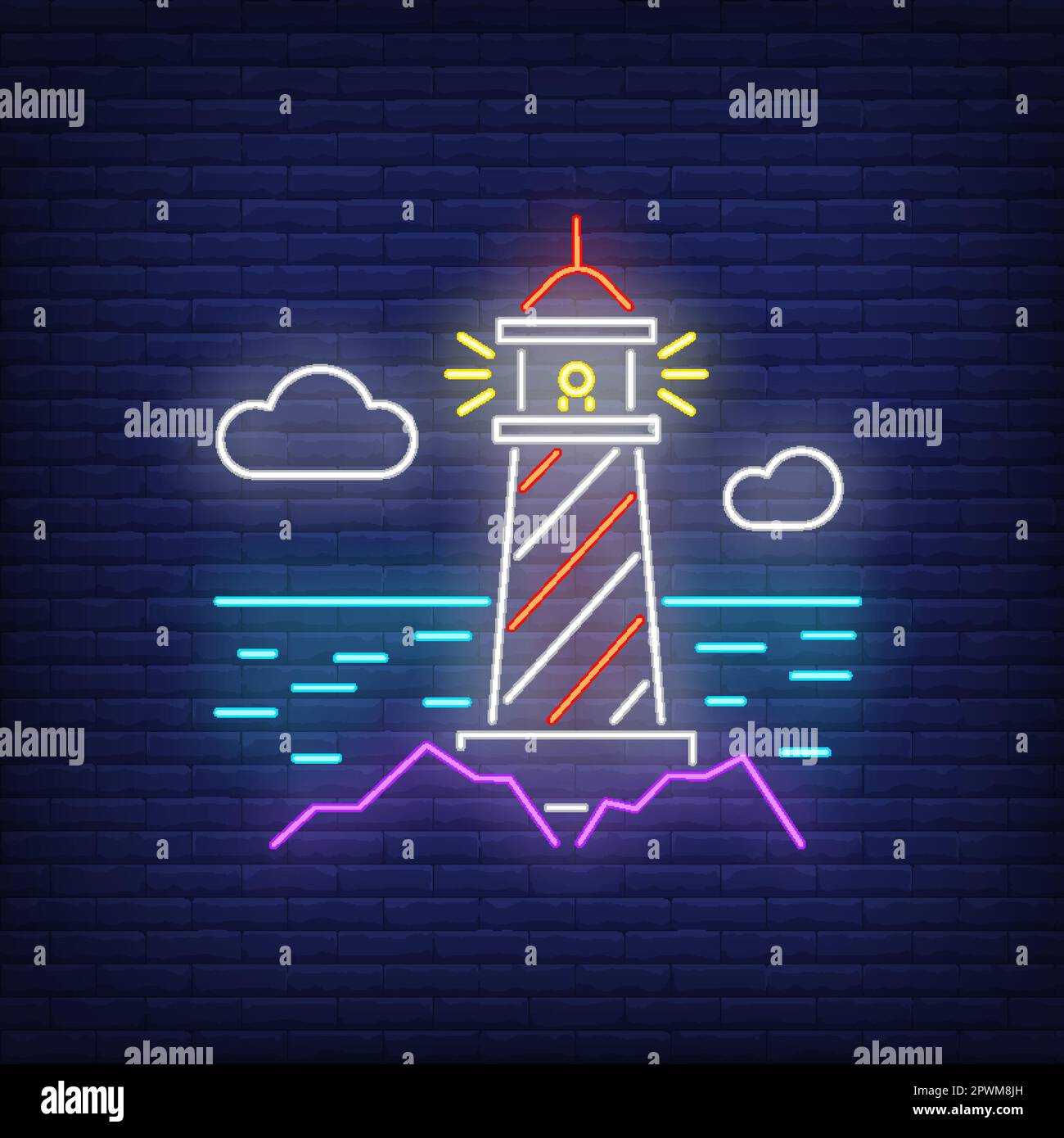 Lighthouse neon sign Stock Vector Image & Art - Alamy
