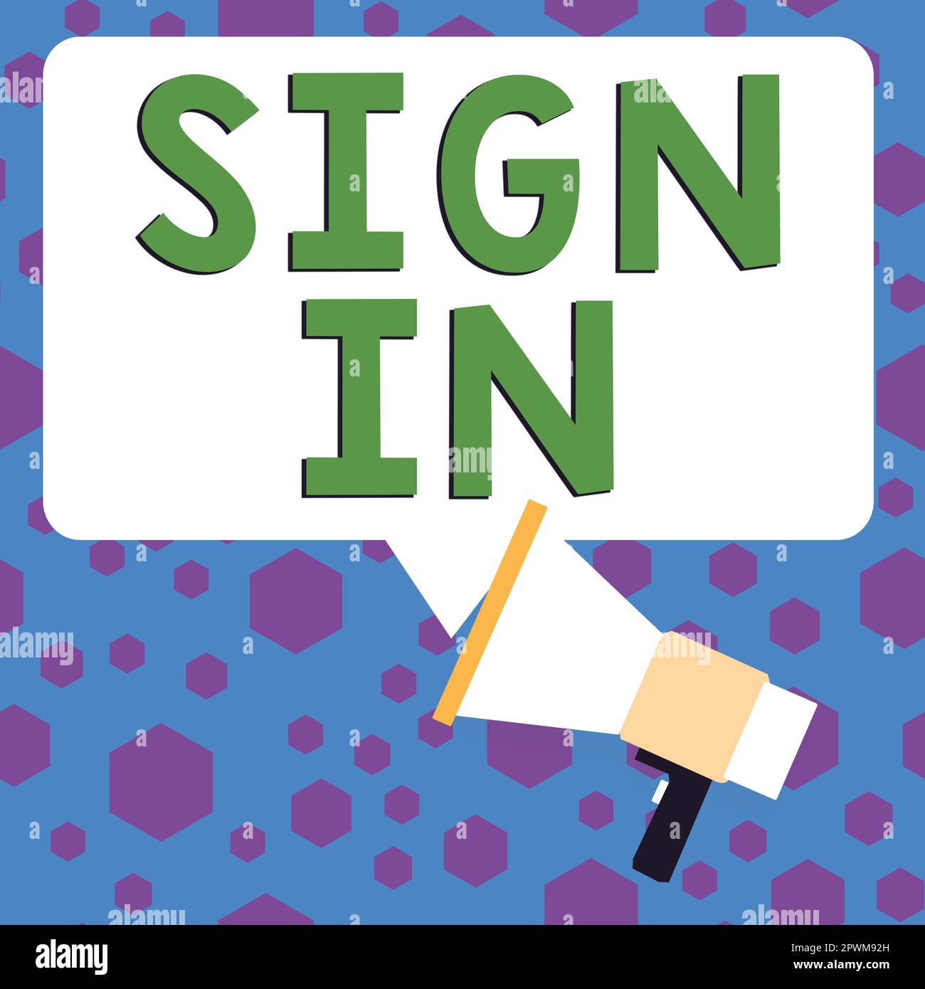 Sign displaying Sign In, Business concept to write your name on a form ...