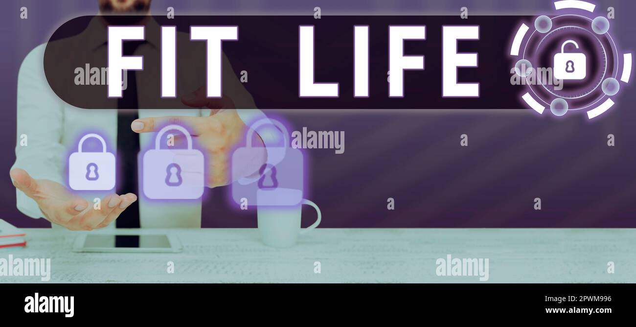 Writing displaying text Fit Life, Word Written on maintaining a healthy ...