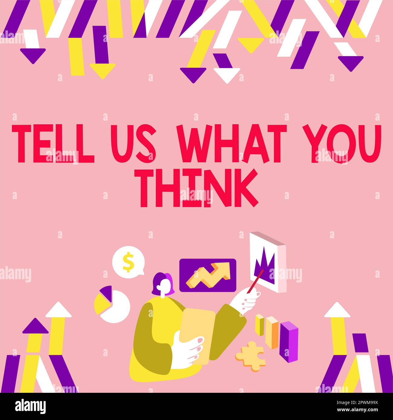 Sign displaying Tell Us What You Think, Business overview Express your ...