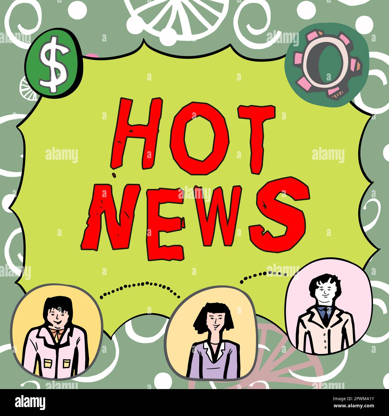 Text caption presenting Hot News, Concept meaning subject that ...