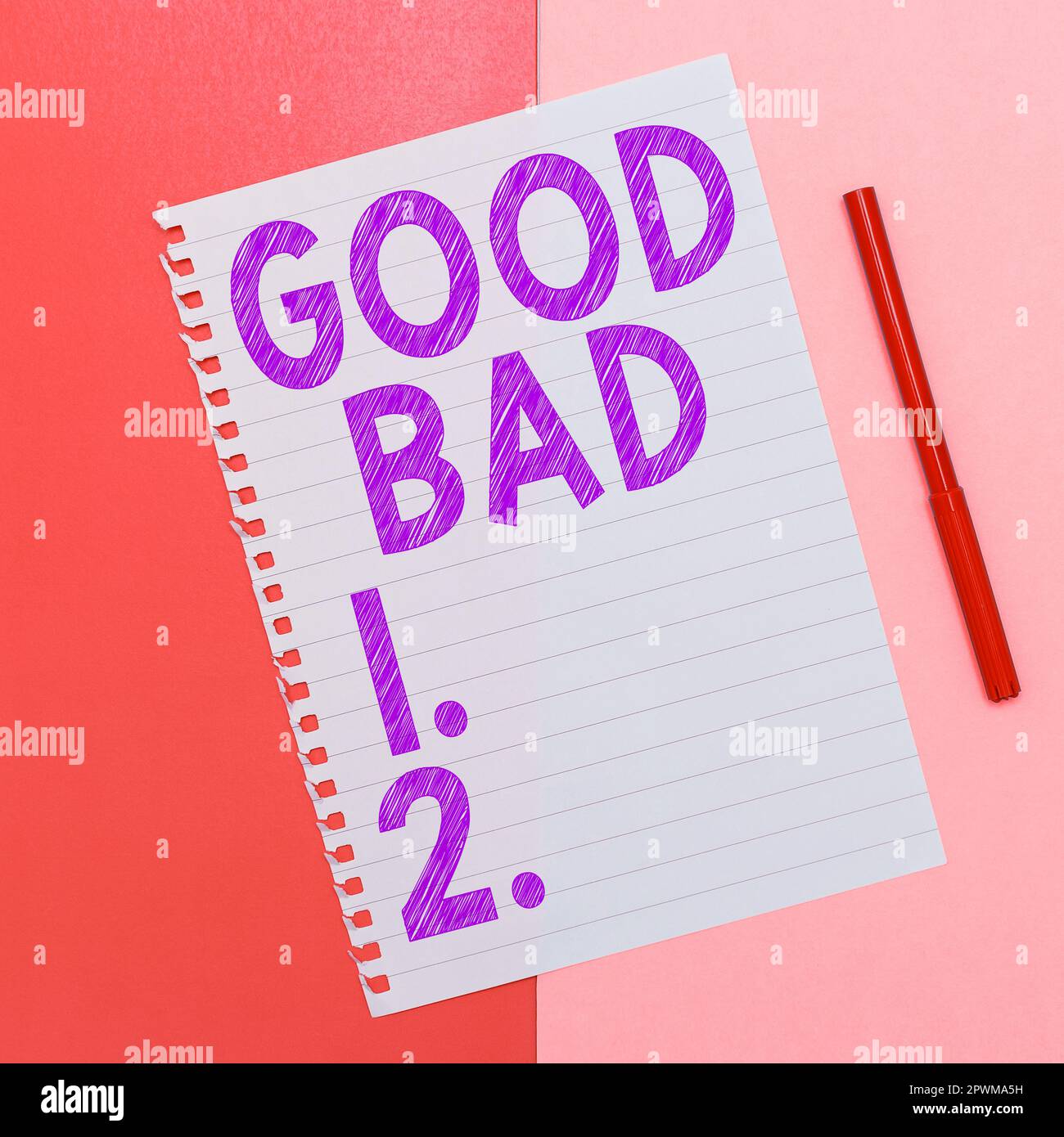 Sign displaying Good Bad, Business approach to seem to be going to have ...