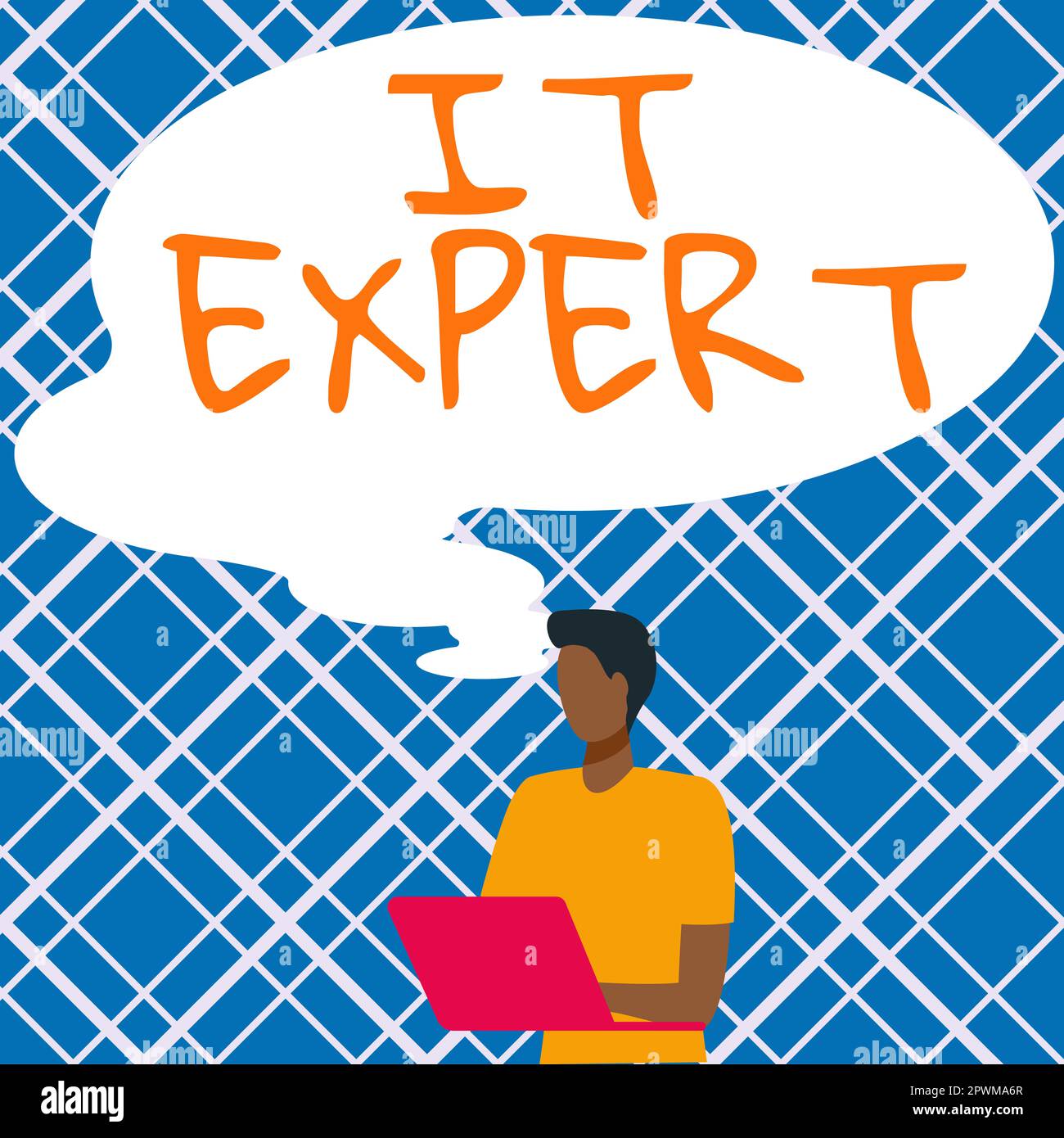 Text caption presenting It Expert, Internet Concept person with a high ...