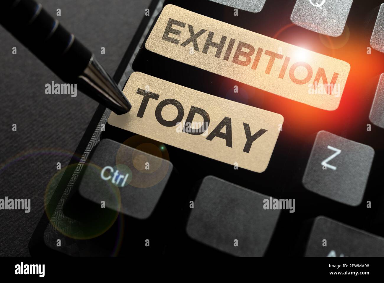 Hand writing sign Exhibition, Business overview and act of exposing ...