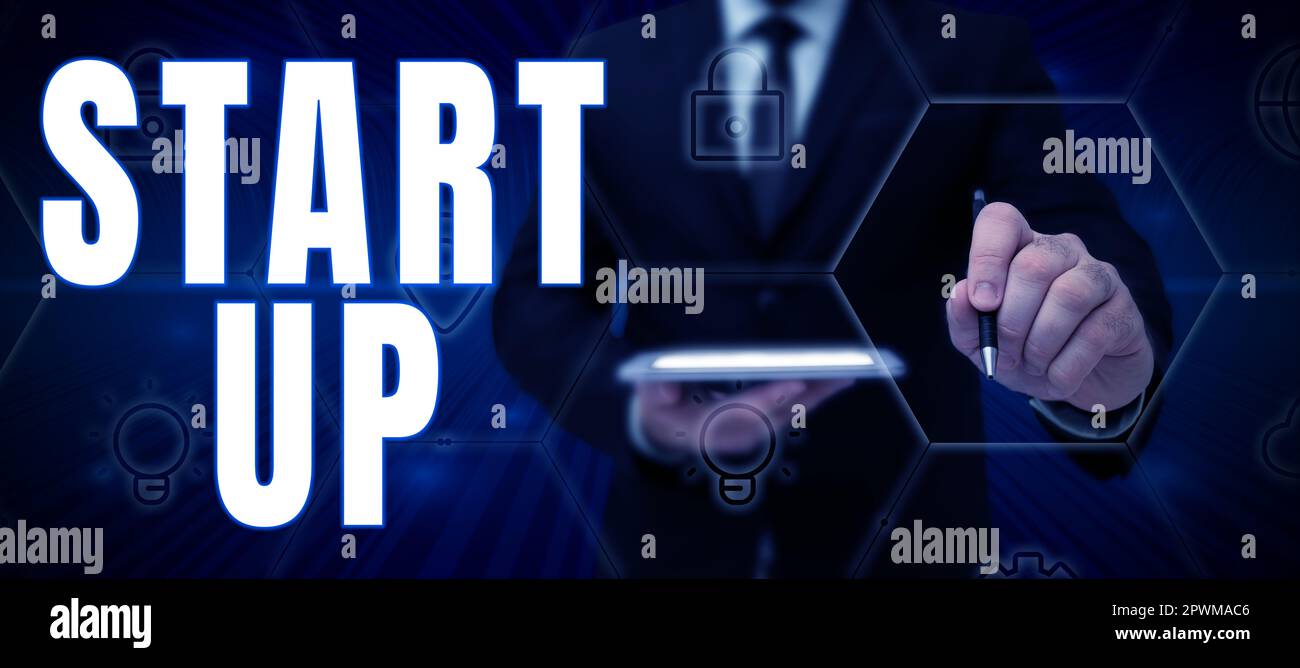 Conceptual caption Start Up, Business overview in the early process of ...