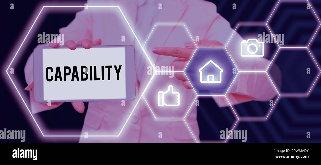 Hand writing sign Capability, Concept meaning the facility or potential ...