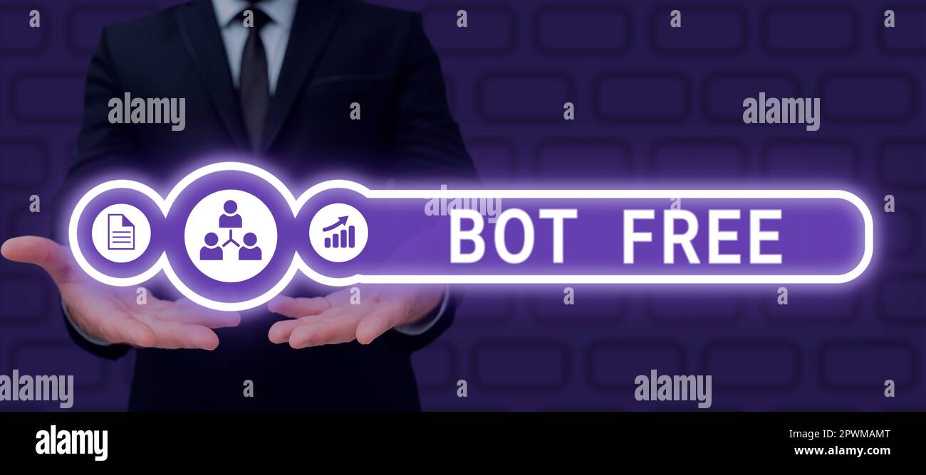 Conceptual caption Bot Free, Word Written on a computer program that ...