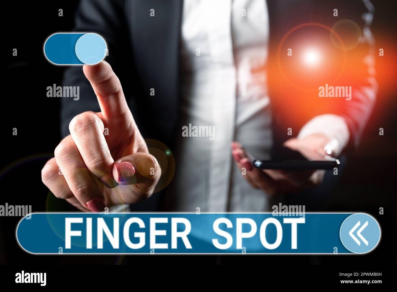 Hand writing sign Finger Spot, Business showcase Small fluid-filled ...