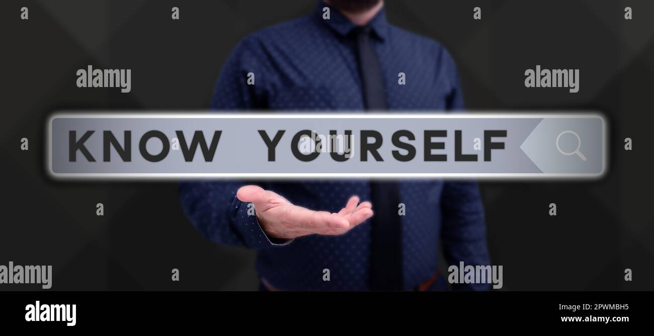 Conceptual display Know Yourself, Concept meaning Find You ...