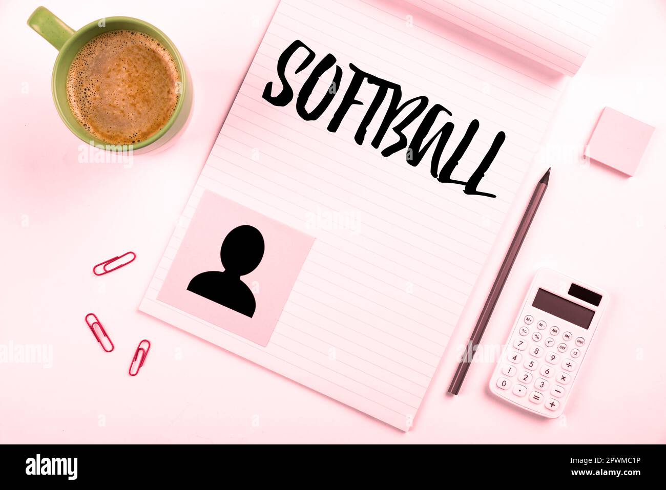 Conceptual display Softball, Word Written on a sport similar to ...