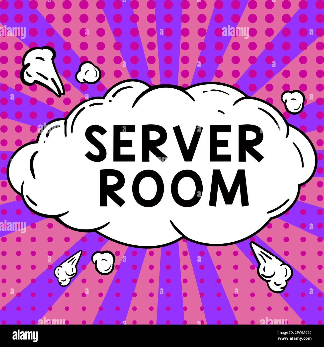 Text caption presenting Server Room, Conceptual photo a room used to ...