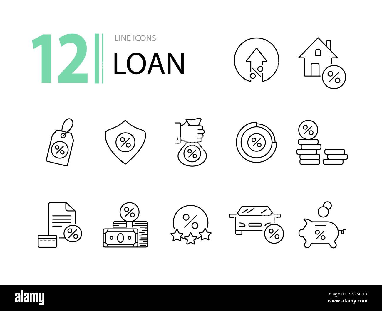 Loan icon set Stock Vector Image & Art - Alamy