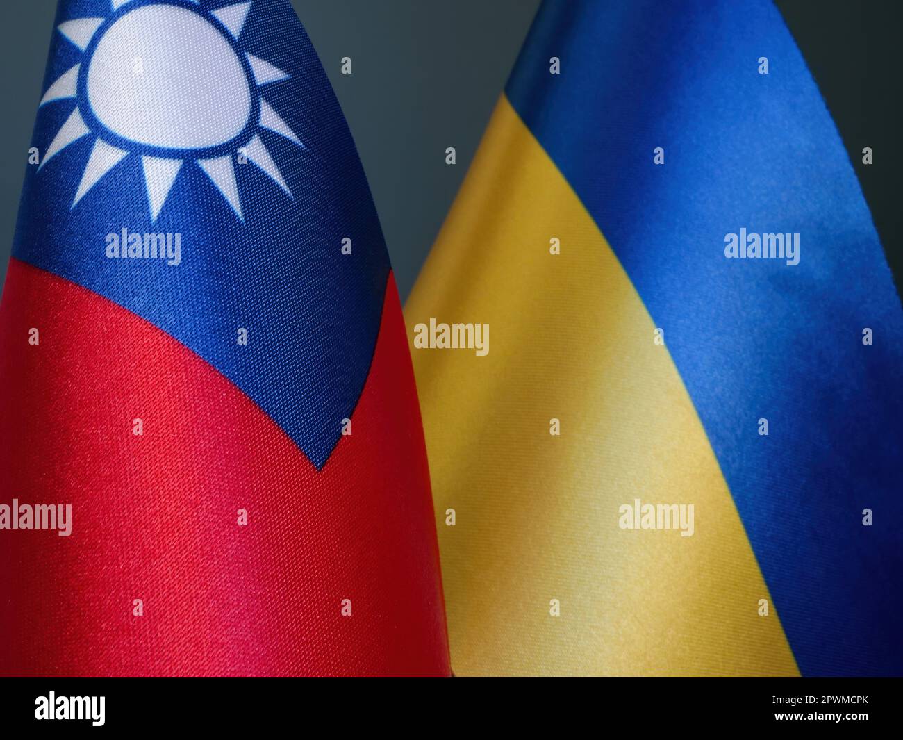 Close-up of the flags of Taiwan and Ukraine Stock Photo - Alamy