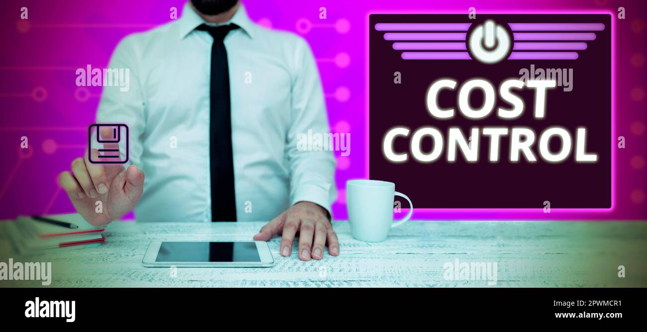 Text caption presenting Cost Control, Business approach practice of ...