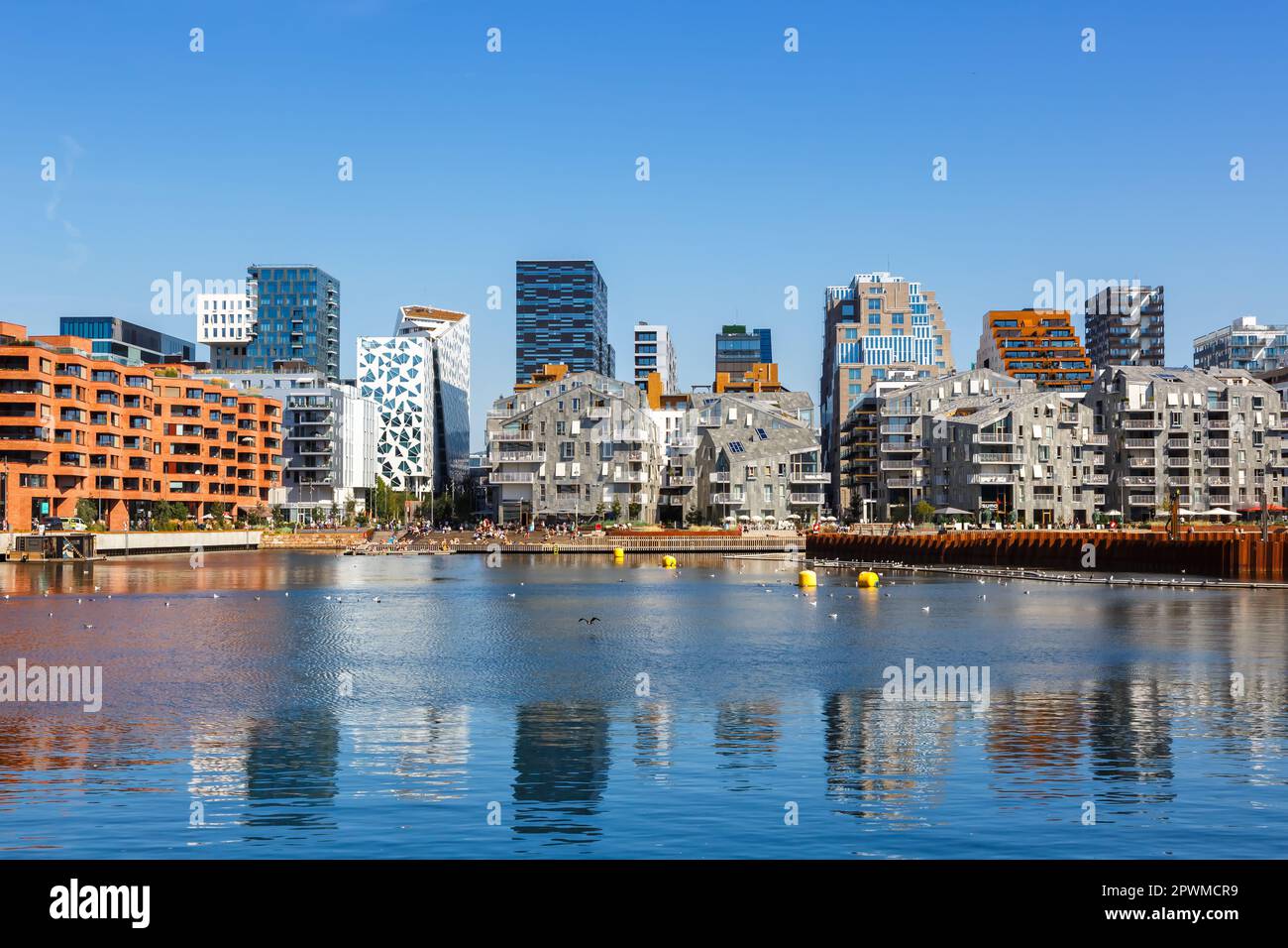 Oslo skyline modern city town architecture buildings in new Bjorvika ...