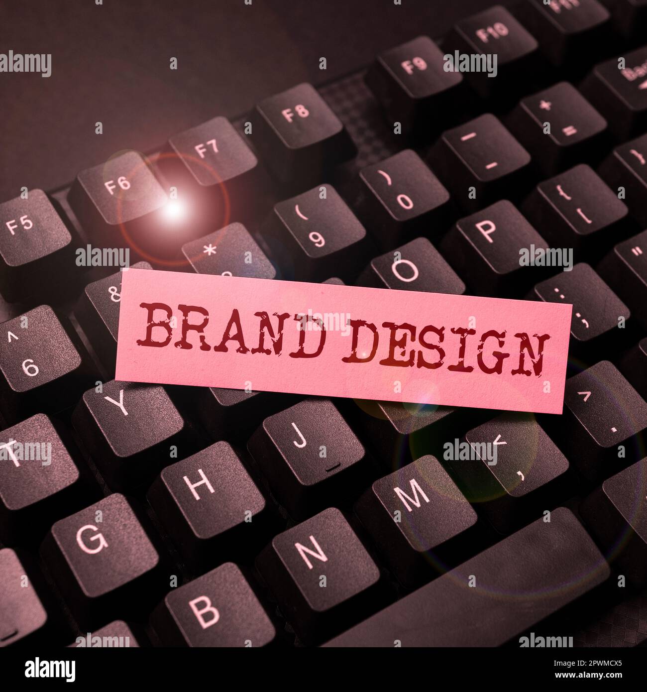 Conceptual caption Brand Design, Word Written on visual elements that ...