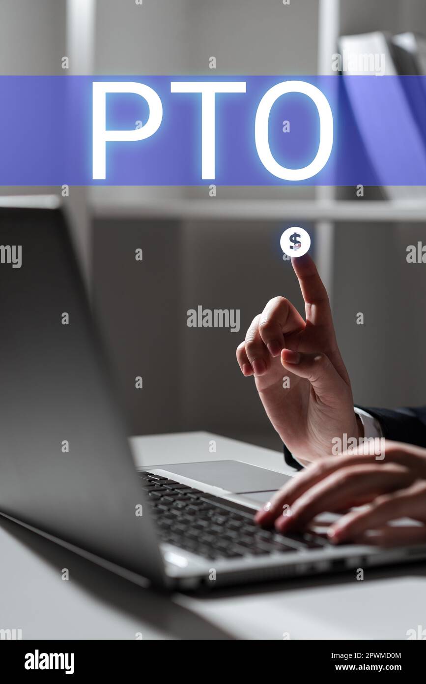Text caption presenting Pto, Concept meaning Employer grants ...