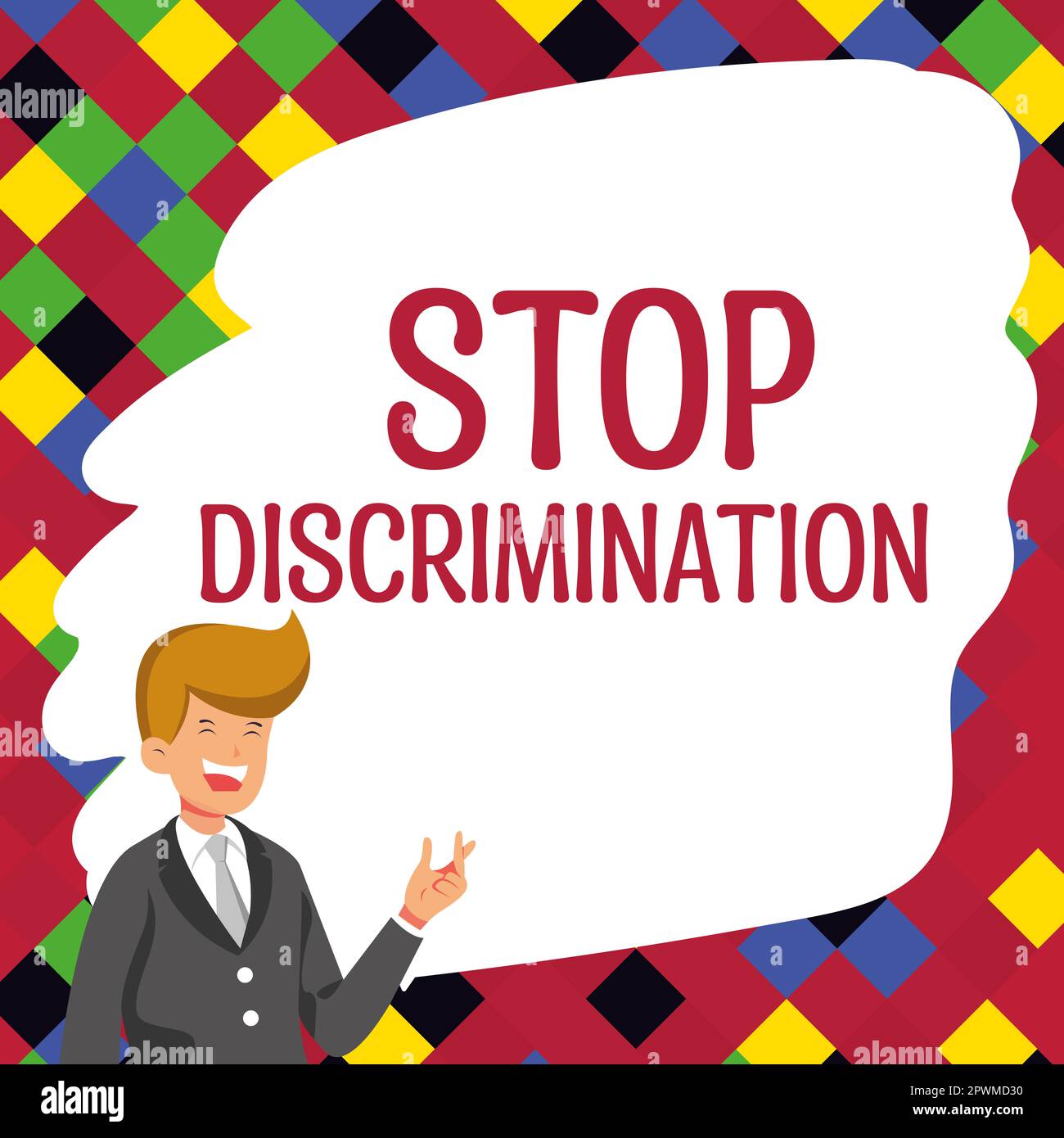 Conceptual display Stop Discrimination, Concept meaning Prevent Illegal ...