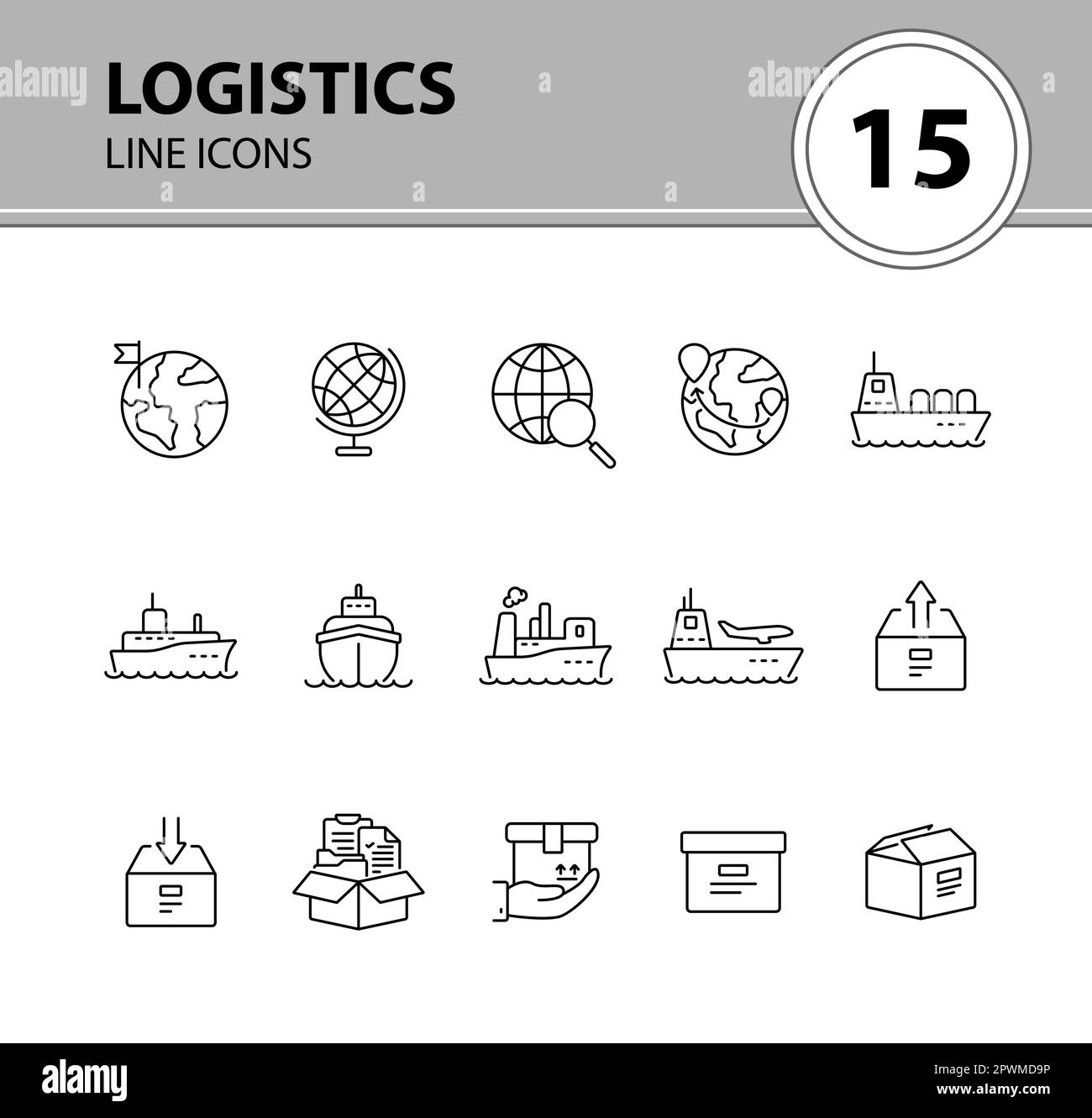 Logistics line icon set Stock Vector Image & Art - Alamy