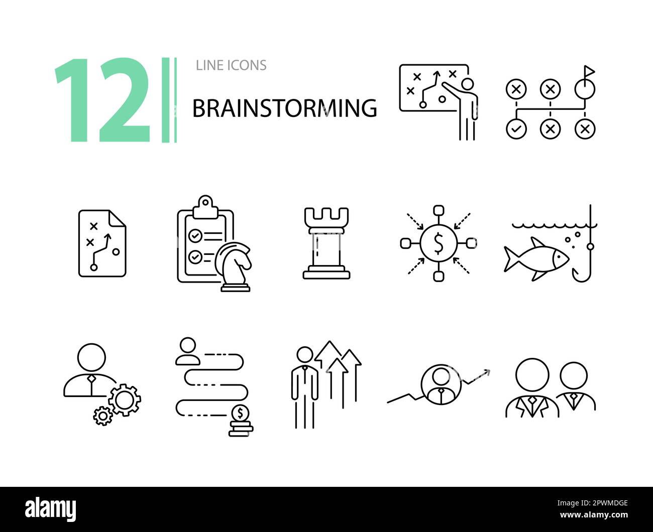 Brainstorming icon set Stock Vector Image & Art - Alamy