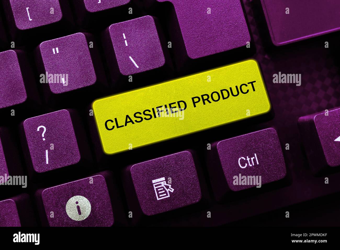 Sign displaying Classified Product, Word Written on Sensitive Data Top ...