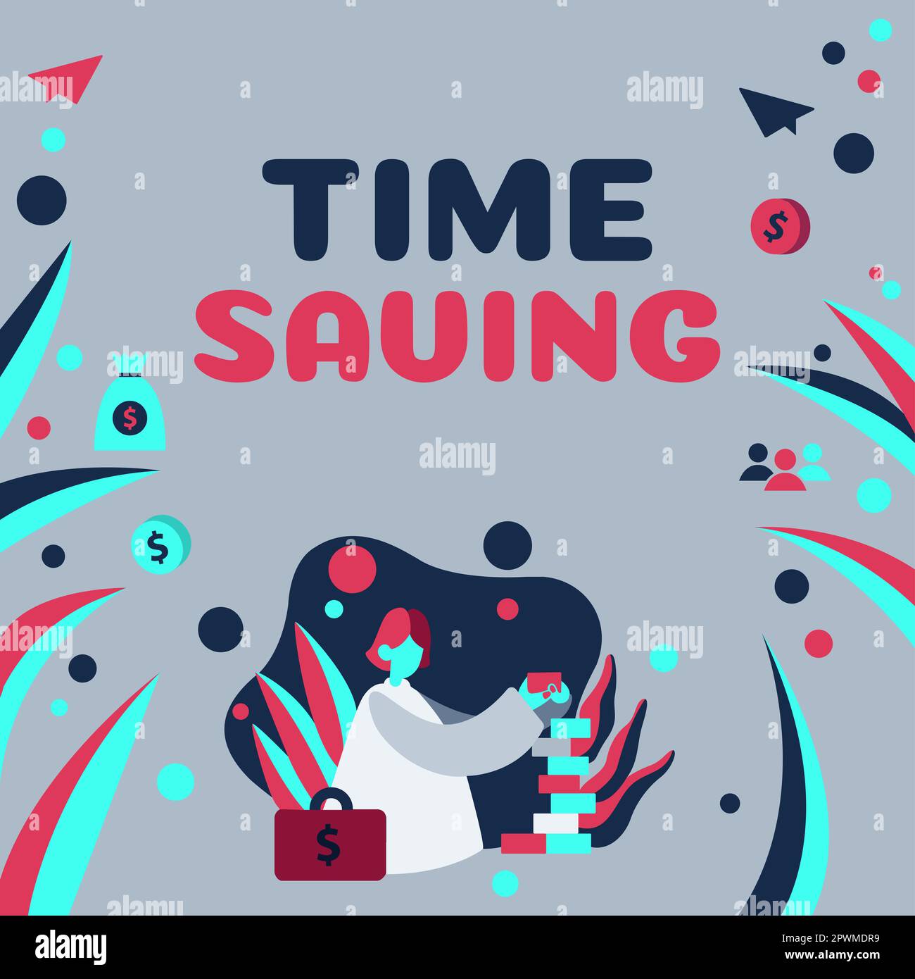 Text showing inspiration Time Saving, Word Written on the act of ...